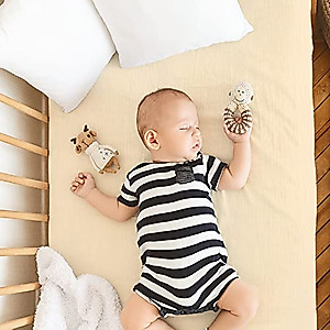 Metplus Soft and Breathable 100% Cotton Muslin Baby Crib Sheets for Mini Size Crib Mattress, 24 x 38 inches - Durable Baby Bedding for Boys and Girls