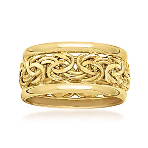 Ross-Simons 14kt Yellow Gold Bordered Byzantine Ring. Size 6