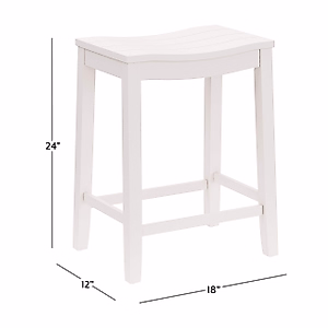 Hillsdale Furniture Fiddler Backless Counter Height Saddle Stool, White