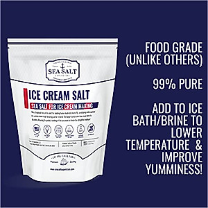 Ice Cream Salt - All-Natural Rock Salt for Ice Cream Maker, Universally Compatible with All Ice Cream Makers that Use Rock Salt - Exceptionally High Food-Grade Quality - 5 Lb. Bag