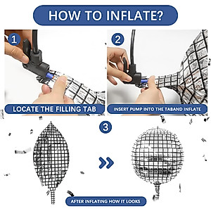 Disco Ball Balloons 7PCS Silver 4D Foil Disco Balloons with Star Balloons for 70s Disco Dance Party Decorations 2024 Graduation Party Decorations Birthday Decorations Bridal Shower Decoration 22 Inch