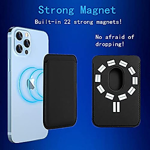 AIZHEM Magnetic Wallet for iPhone, Magnetic Leather Card Holder for Apple MagSafe, Mag Safe Cardholder Compatible with iPhone 12/13 Mini/Pro/Pro Max, iPhone 14 Series and MagSafe Case, Wisteria