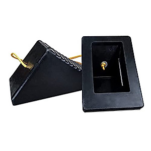 HOXWELL Rubber Wheel Chock with Rope Set of 4pcs, Heavy Duty RV Tire Chocks for Travel Trailers, Camper, Small Airplant, Cars, Motorcycle and Truck 4 Packs, 8" Length x 5" Width x 4" Height