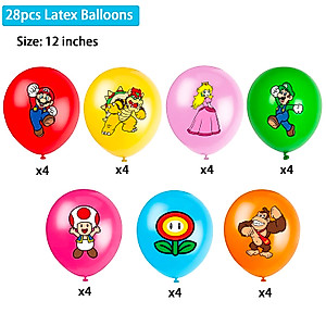 34pcs Balloons for Birthday Party Decorations Birthday Party Supplies Balloons Arch Mario Bros Balloons Party Decor.