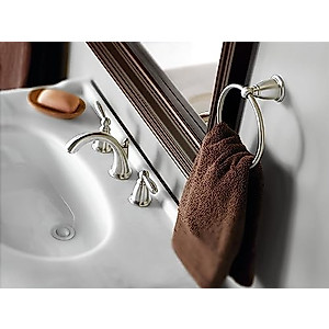 Moen YB2286BN Brantford Collection Traditional Single Post Bathroom Hand -Towel Ring, Brushed Nickel