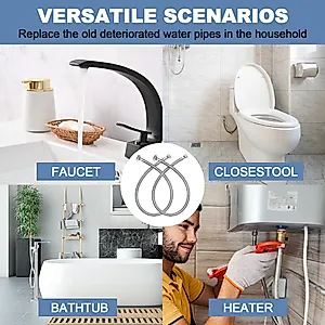 Miucui [4-Pack 24 Inch] 1/2" FIP x 3/8" COMP Faucet Supply Lines, Bathroom Faucet Hose Connector, 304 Stainless Steel Braided Water Supply Line