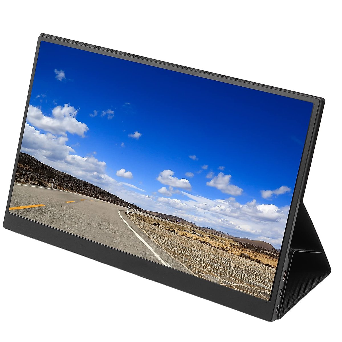 GOWENIC Portable Monitor, 17.3 Inch 1080P FHD USB C Laptop Monitor Computer Display with Protective Case Built in Speaker, for Mobile Phone Computer
