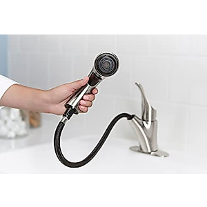 KOHLER K-22035-CP Simplice Laundry Sink Faucet, Single Handle, Pull Down Faucet , 2-function Spray Head, 3-hole Install, Utility Sink Faucet in Polished Chome