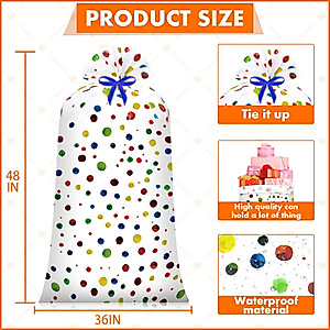 DecorWoo 4 Pack 48"x36" Extra Large Gift Bags with Ribbons, Oversized Jumbo Plastic Gift Wrap Bags for Bikes, Baby Showers, Birthdays, Christmas, Holiday Presents, and Big Gifts