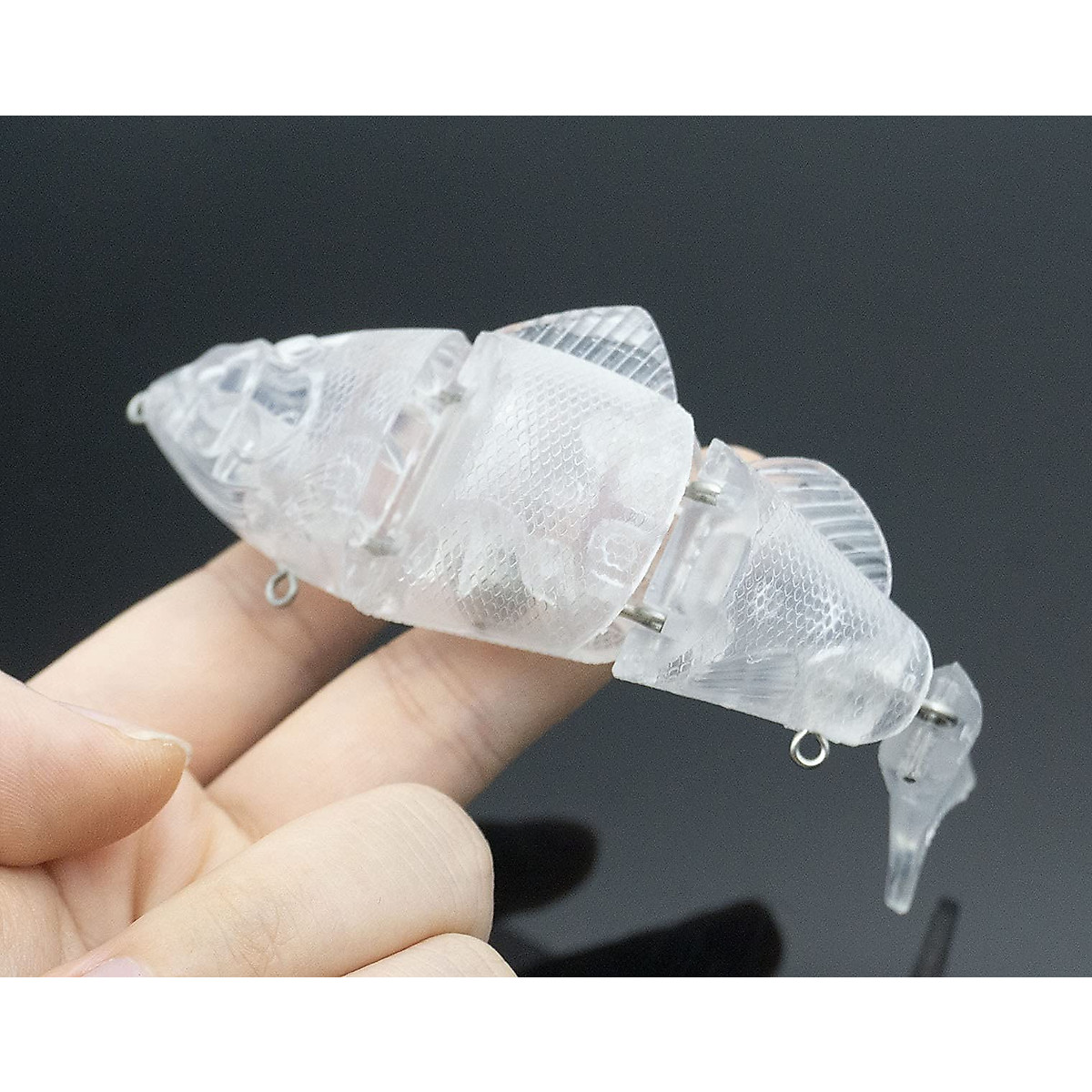 3pcs Free 5mm Eye Unpainted 4sections Swim Bait Fishing ABS Lure Body 130mm 24.2g Blank Lures White 8095#