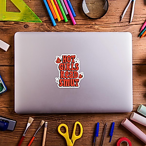 3.25" Hot girls Read Smut Laminated laptop tablet sticker Love to read Dirty Romance Novels Books Avid Adult Fire Spicy reader latte cappuccino espresso black Book kindle laptop pc desktop gift