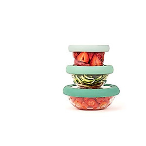 Food Huggers Kitchen Must-haves ECO-PRO 12 Pieces - Food Huggers Sage Green (Set of 5) + Avocado Hugger (Set of 2) + Food Huggers Silicone Storage Bags (2 pieces) + Food Huggers Bowl Lids (Set of 3)