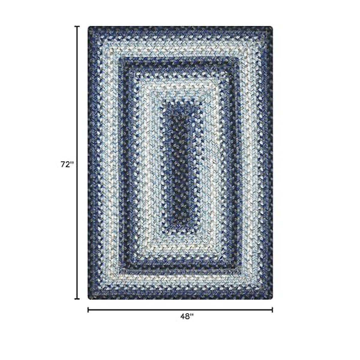Homespice Juniper 4 x 6 Area Rug for Bedroom and Living Room, Also Ideal to Use as a Blue Outdoor Rug for Deck and Patio - Spill Proof and Stain Resistant - Reversible Indoor Outdoor Rugs 4x6 Feet