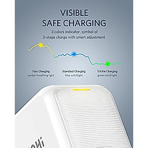 AOHI 65W PD USB C Charger, GaN+ Magcube Fast Wall Charger Power Adapter for iPhone 15/Plus/Pro/Pro Max,iPhone 14/Plus/Pro/12 Serise, Notebook MacBook Pro/Air, Galaxy S22/S21, White