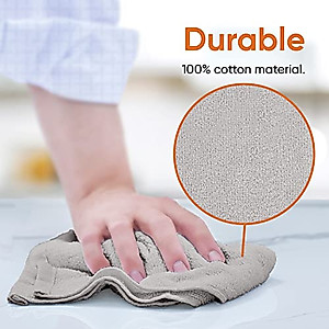 Superio Cotton Terry Washcloths Grey Towels 100% Cotton Cleaning Cloth 16" Rags Wash Clothes for Body and Face, Spa Towels, Multi Purpose (12 Pack)