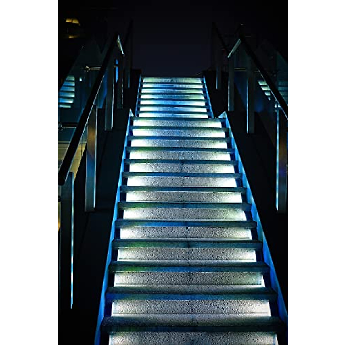 ZONGXFF LED Solar Stair Light, Outdoor Step Light,Solar Step Light Outdoor Waterproof, Wiring-Free, Automatic on/Off, Cool White 6-Piece Light All Night for Garden Driveway