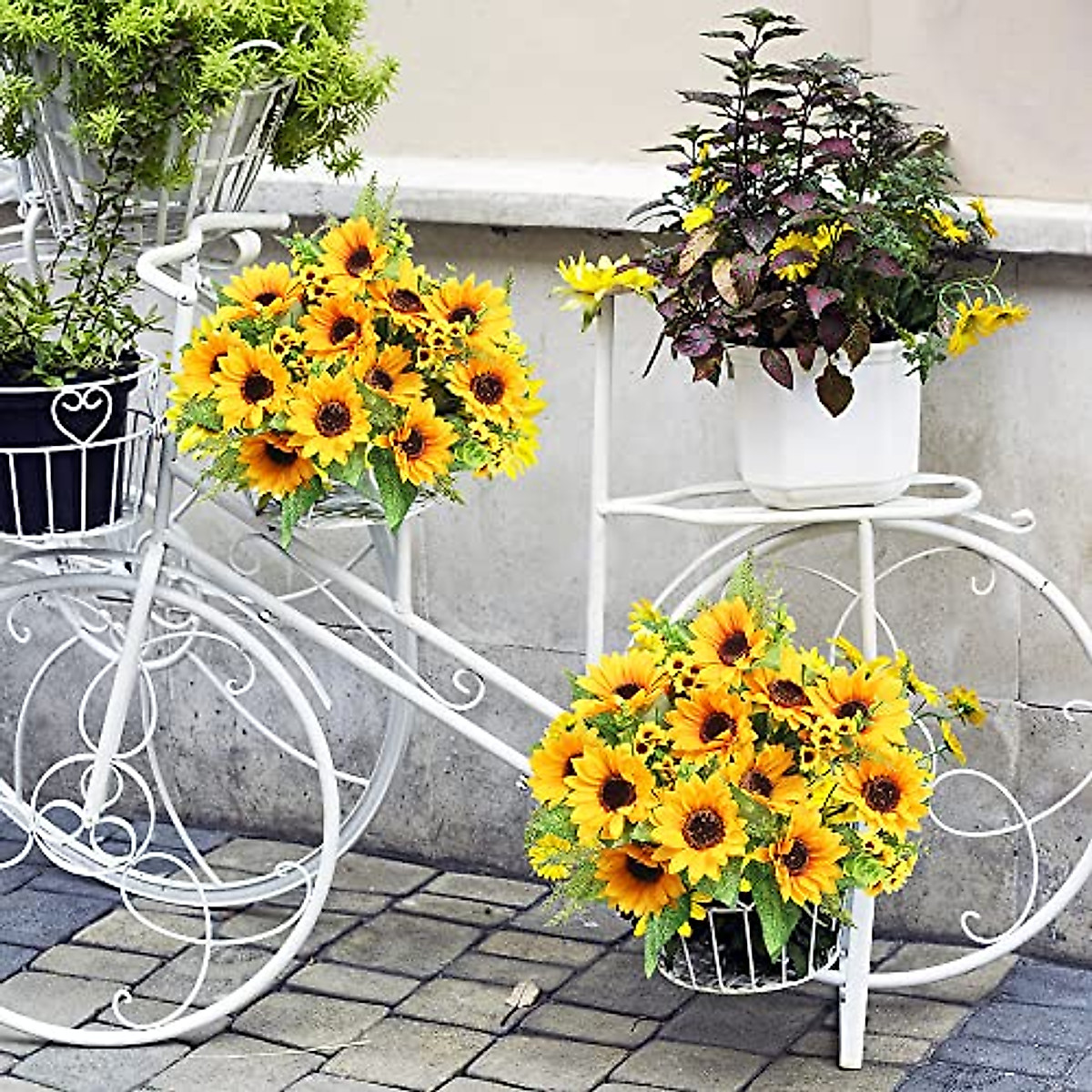 AmyHomie Artificial Flowers, Artificial Sunflower Bouquets, Fake Wildflowers for Baby Shower Home Wedding Spring Decor, Bride Holding Flowers,DIY Garden Craft Art Decor