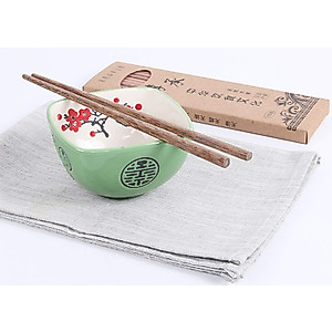 10 Pairs Chinese Ebony Wenge Wood Organic Chopsticks Set - Reusable Natural"Ji Chi Mu" - For Daily Use, Hotpot, Sushi Dinner, Wedding Dinner, Picnic, and Restaurants, etc.