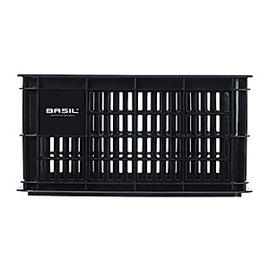 Basil Unisex – Adult's Crate S Bicycle Box for The Front Pannier Rack, Black, 40 cm x 29 cm x 21 cm