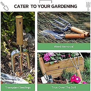 Grenebo Gardening Tools 9-Piece Heavy Duty Gardening Hand Tools with Fashion and Durable Garden Tools Organizer Handbag,Rust-Proof Garden Tool Set, Ideal Gardening Gifts for Women (Green)