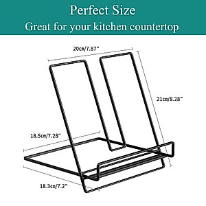 Cookbook Stand Holder for Kitchen Counter, Recipe Book Stand for Reading Hands Free(Black)