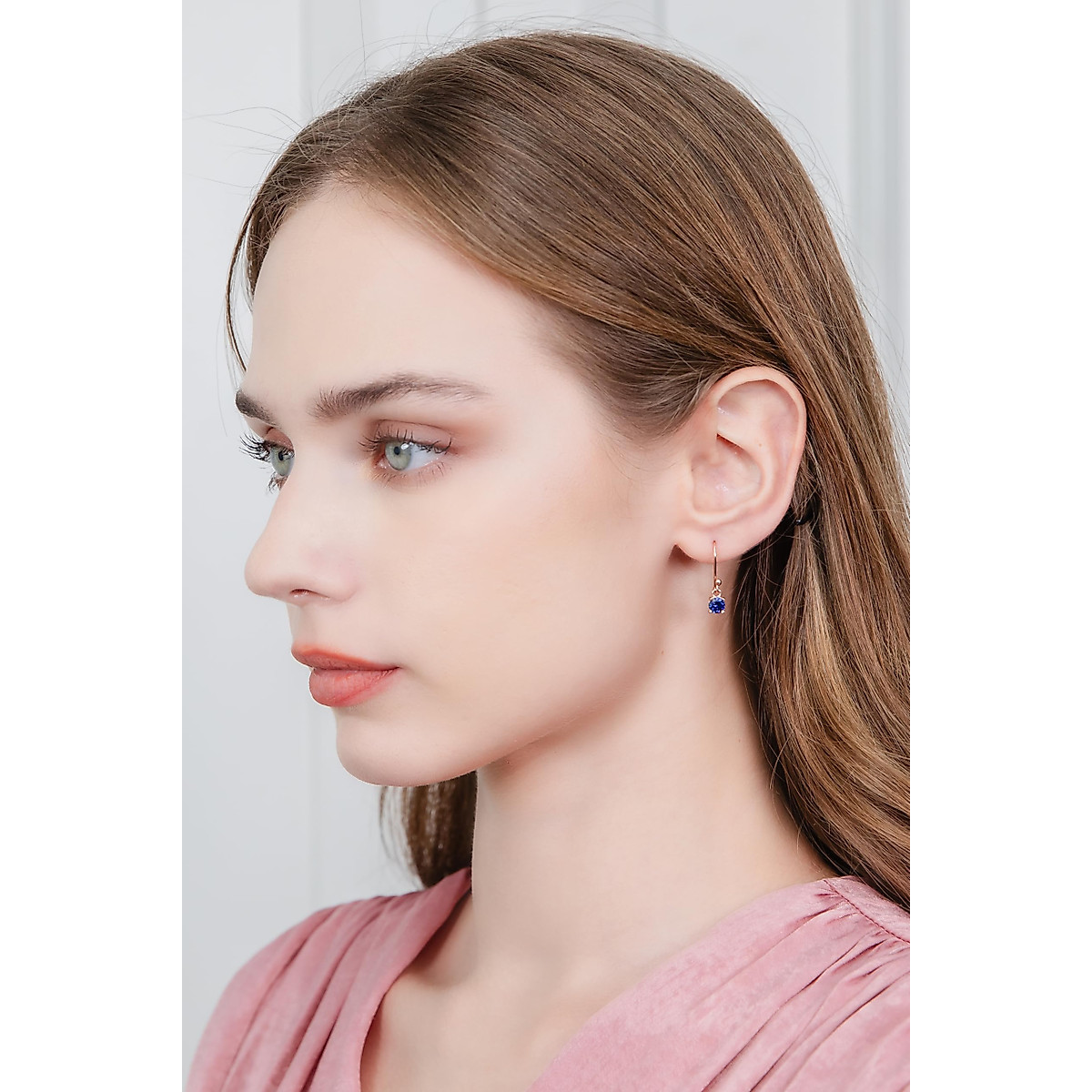 Hoops & Loops Sterling Silver Cubic Zirconia Round Dangle Earrings