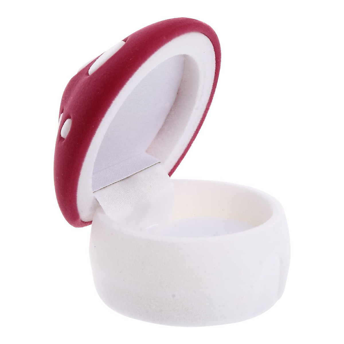 Cabilock Box Organizers Delicate Organizer Wedding Party Gift Anniversary and Keepsake Container Display Trinket Flannal Flannel Proposal Mushroom Schmuckschatulle Rings Single Red Day