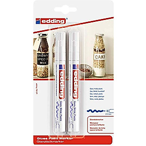 edding 750 Broad Bullet Tip Paintmarker Pack of of 2 - White