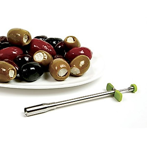 Norpro 1363 Stainless Steel Olive Stuffer, with Comfort Grips, 5.25", Green