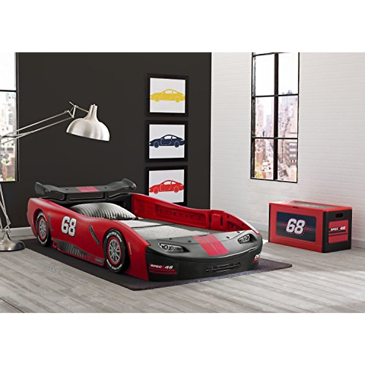Delta Children Turbo Race Car Twin Bed, Red