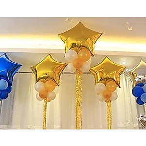18" Star Balloons Foil Balloons Mylar Balloons Party Decorations Balloons, Gold, 10 Pieces