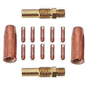 KIPA 0.035" MIG Welding Kit for Tweco Lincoln 100L Contact Tip Gas Diffuer Nozzle M3 Torch Gun Consumable Durable