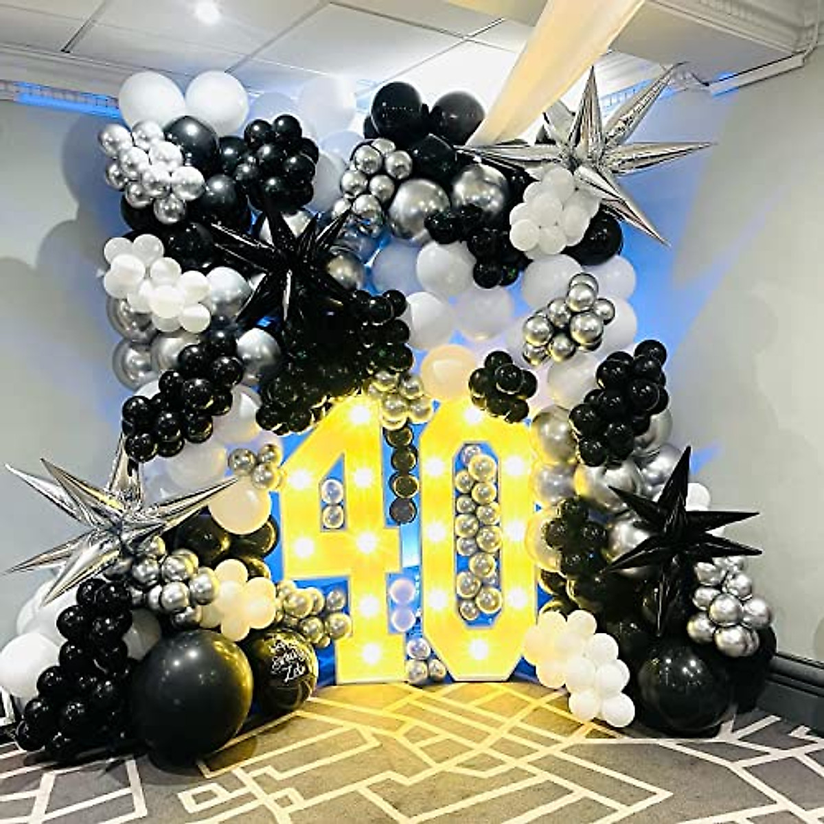 Explosion Star Foil Balloons, 50pcs Black Foil Cone Balloons, 26 inch Starburst Balloons Point Star Balloons for Halloween Christmas Birthday Party Decorations Baby Shower Wedding Photo Booth Backdrop