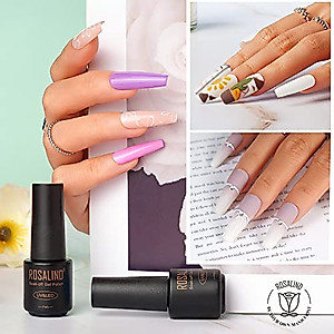 ROSALIND 38PCS Gel Nail Polish Set, 35 Colors Gel Polish Set with Base Coat and Glossy & Matte Gel Top Coat Gel Nail Polish Starter Set Pink Red Green Blue Gel Nail Art Gifts for Women