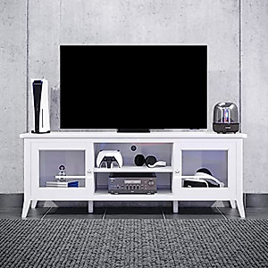 Lavish Home, White 55-inch TV Stand with Storage