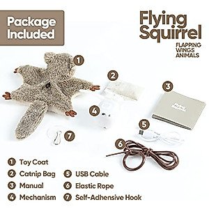 PETFUTURE Cat Toys for Indoor Cats, Rechargeable Interactive cat Toys with Catnip and Beating Wings, Chirping Cat Toys for Bored Cats, Flapping Mouse Kitten Toys for Cat Birthday Gift