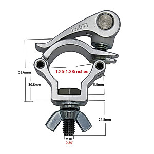 2 Pack Quick Release DJ Stage Lighting Truss Clamp OD Tubing Pipe 1-1/4-1-3/8 inches 32-35mm Heavy Duty 165 Lbs TUV Aluminum Alloy for Moving Head Light Par Light Spotlight