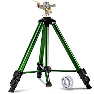 Lawn Sprinklers for Yard, Pattiumo 360°Tripod Sprinklers for Yard Large Area, 3/4" Connector, Adjustable Height 16-37”, Heavy Duty Sprinklers for Garden/Yard/Patio, 1Pack