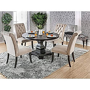 BOWERY HILL 48-inch Wood Round Dining Table in Antique Black