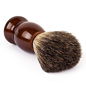 QSHAVE 100% Best Original Pure Badger Hair Shaving Brush Handmade. Real Wood Base. Perfect for Wet Shave, Safety Razor, Double Edge Razor