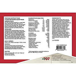 Formula 707 Daily Essentials Equine Supplement, 6lb Bucket – Complete Vitamins and Minerals for Superior Health and Condition in Horses