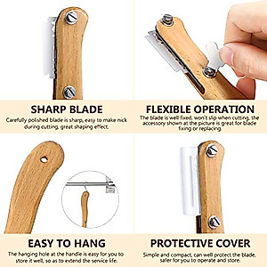 Healeved Van with Wooden Handle, Bread Baker Turning Tool, Bread Slicer Cake Cutter, Dough Maker Cutting Tool, Acid Dough Bread Knife with Plastic Protector Cover 5 Blades