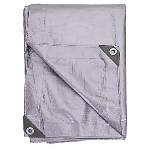 Kotap 6 x 10 Ft. Heavy-Duty Protection/Coverage Tarp, Superior Weave for Greater Longevity, 10-mil Multi-Use, Waterproof, TRS-0610, Silver (1-Pack)