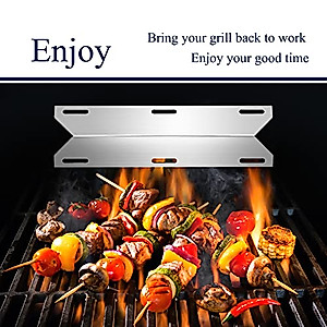 Boloda 4Pack Stainless Steel Grill Heat Plate Heat Shield Tent Relacement Parts for Charmglow 720-0304, 720-0396,Kirkland 720-0433,Nexgrill 720-0304, Permasteel PG-50400-S Gas Grill Models(17 5/16")