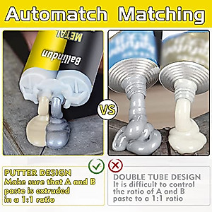 Metal Repair Glue, 2 Pack Metal Epoxy Glue Heavy Duty, High-Temperature Heat Resistant Adhesive Glue for Metal to Metal, Plastics, Stainless Steel, DIY Craft, Aluminum Alloy, Metal Tube