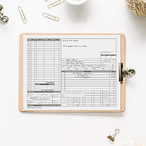 Auto Repair Check 3-Part Carbonless Invoice Form Pad / 50 Carbon Copy Sets / 8.5" x 11" Automotive Vehicle Mechanic Purchase Sales Receipt Book Forms