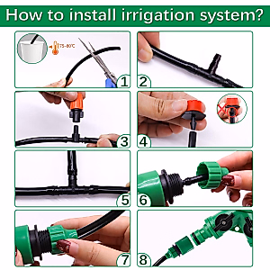 100FT Drip Irrigation Kit Automatic Watering System Drip Irrigation System 100FT 1/4" Blank Distribution Hose DIY Micro Irrigation Kit Saving Water with Adjustable Dripper for Greenhouse Patio Lawn
