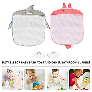 Kisangel 2pcs Baby Toy Storage Bag Hanging Bath Toy Storage Bath Toy Organizer Mesh Net Bin Baby Bathtub Game Holder Bathroom Wall Mounted Storage Tray Bag Shower Caddy