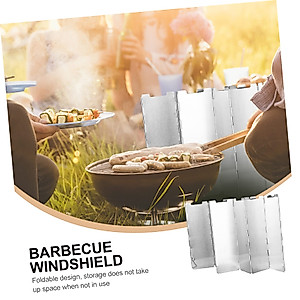 Anneome Aluminum Alloy Windshield BBQ Windscreen Stove Wind Protection Camping Supply