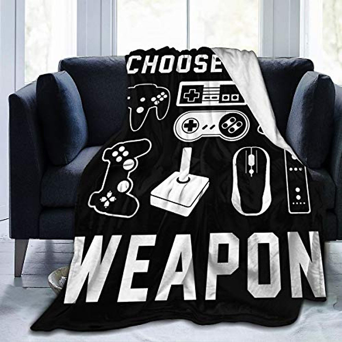 Gaming Throw Blanket Your Controller Gamer Player Ultra-Soft Micro Light Weight Warm Fleece Flannel Blanke for Living Room Bedroom Sofa Chair (60"x50", Gamer Blanket)